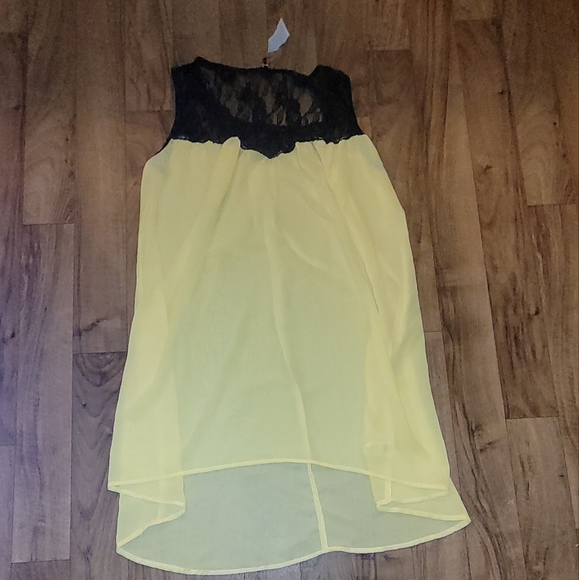 Tops | Yellow And Black Sheer Camisole 2x | Poshmark